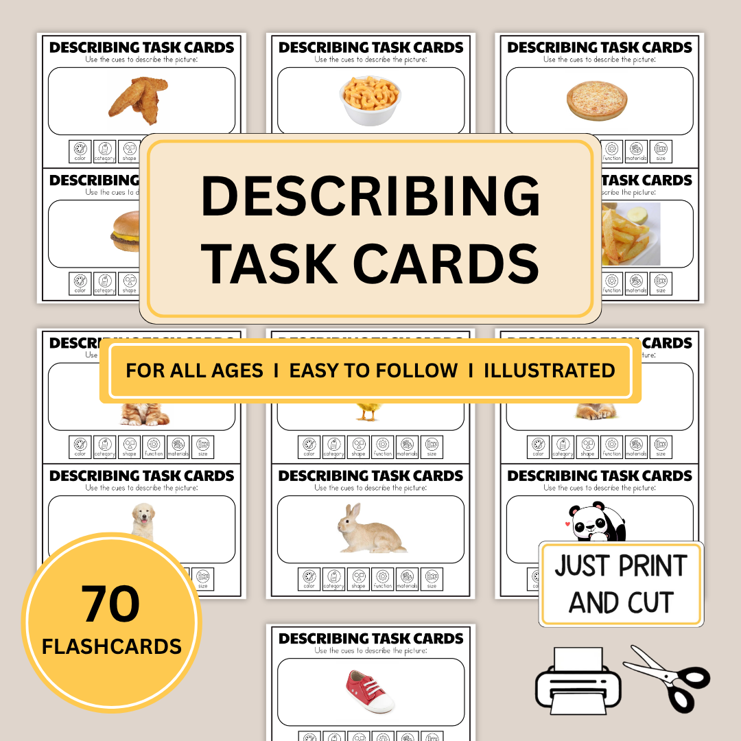 Describing Task Cards Bundle, 100 Speech Learning Cards – Bright Speech ...
